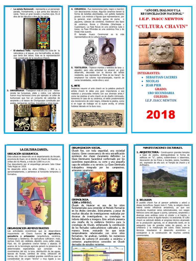 Triptico Cultura Chavin 2 | PDF | Cultura (general) | Agricultura