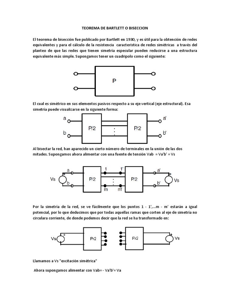 Teorema de Bisección en Redes Eléctricas | PDF | Fuerza | Ingenieria ...