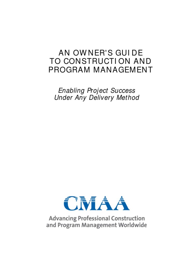 CMAA-Owners Guide CM-PM PDF | PDF | Construction Management | Procurement