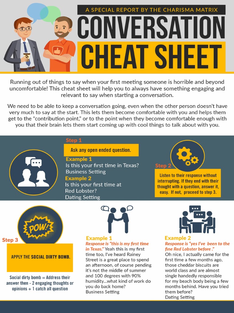 Conversation Cheat Sheet PDF | PDF