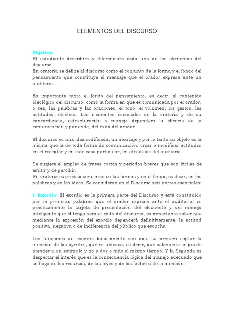 Elementos Del Discurso | PDF | Proposición | Razonamiento inductivo