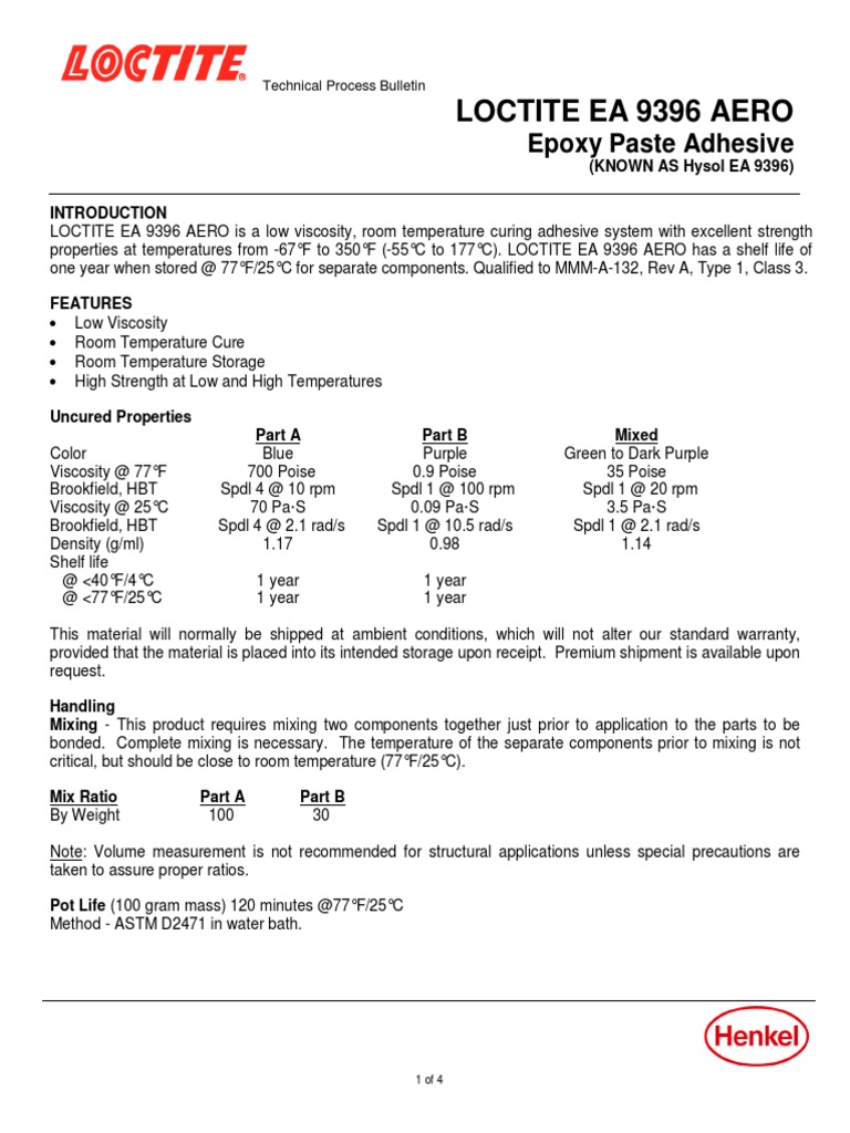 Loctite Ea 9396 Aero | PDF | Adhesive | Epoxy