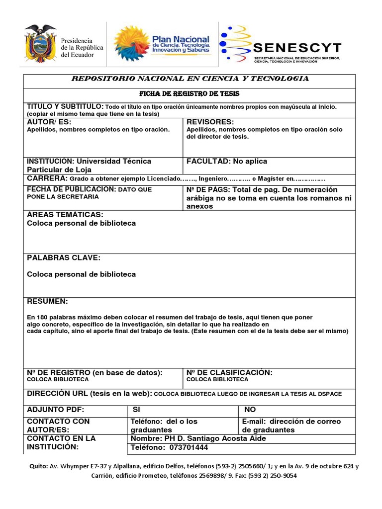 Ficha para Senescyt | PDF