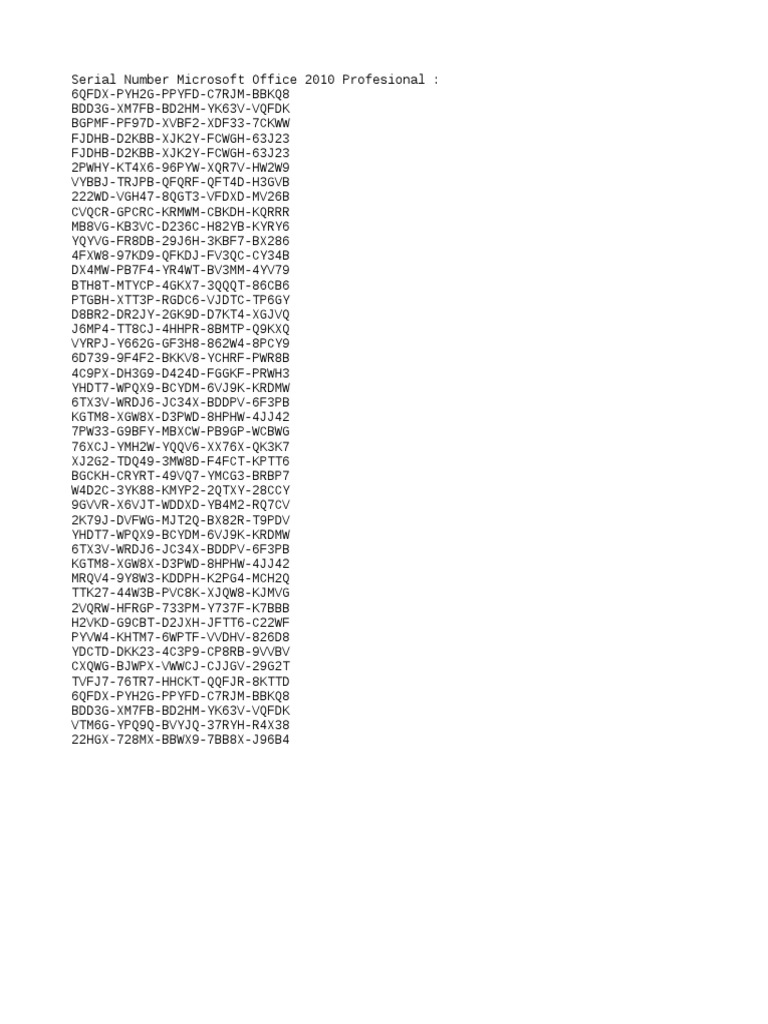 Serial Key Office 2010 | PDF