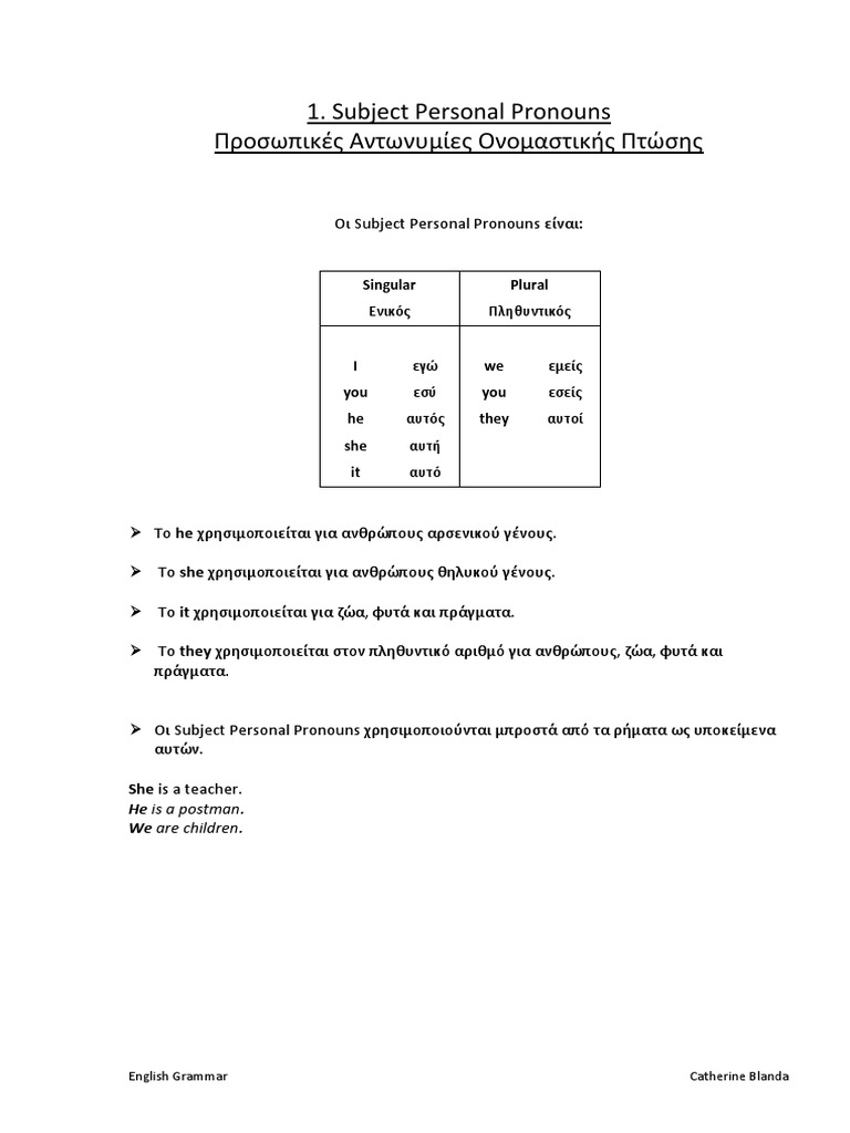 English Grammar For Greek Speakers | PDF