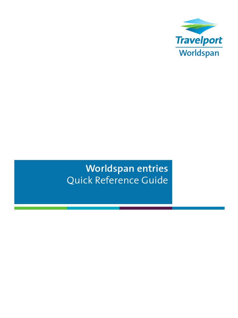 Worldspan Quick Reference Guide | PDF | Four Wheel Drive | Luxury Vehicles