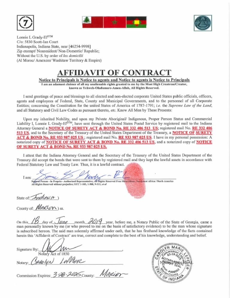 Affidavit of Contract | PDF