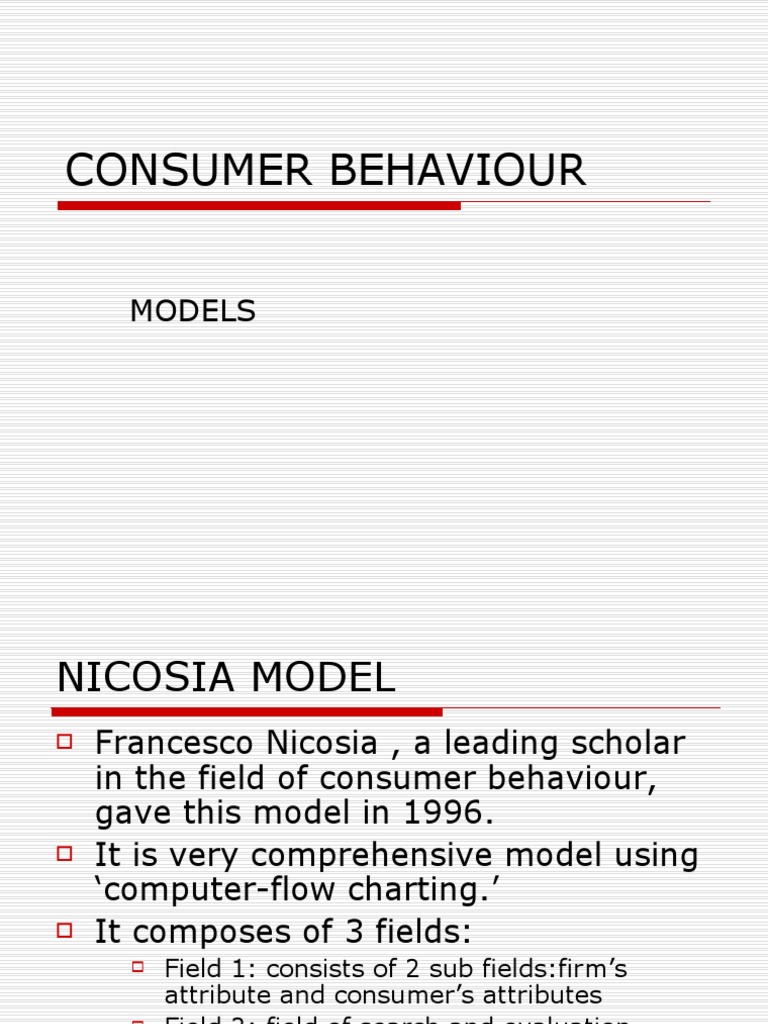 Consumer Behaviour: Models | PDF | Consumer Behaviour | Behavior
