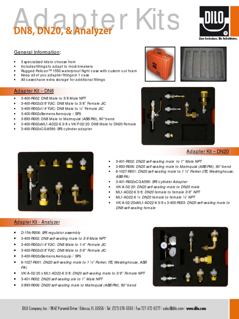 Adapter Kits Rev. 2013 SF6 PDF | PDF