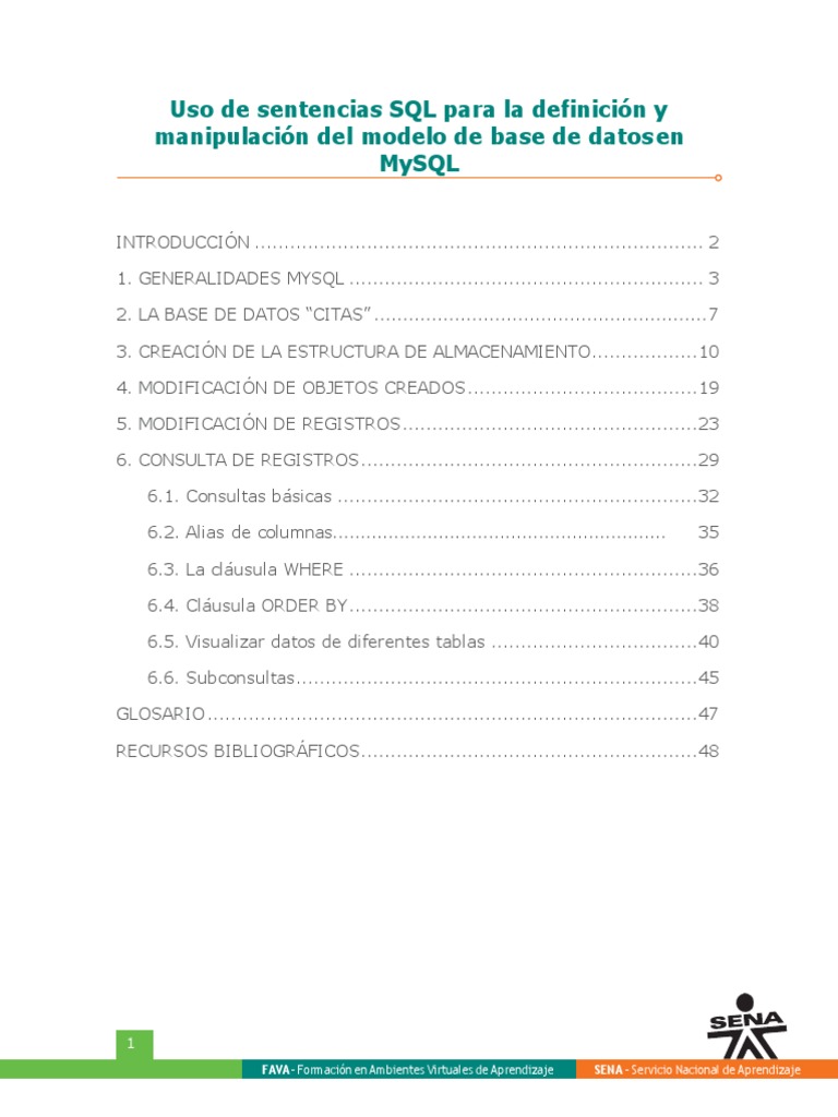 Uso de Sentencias SQL Con DDL-DML en MySql | PDF | SQL | Tabla (base de datos)