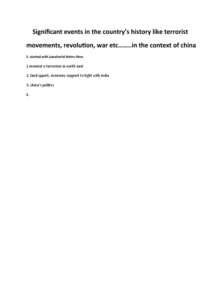 Significant Events in The Country | PDF | History
