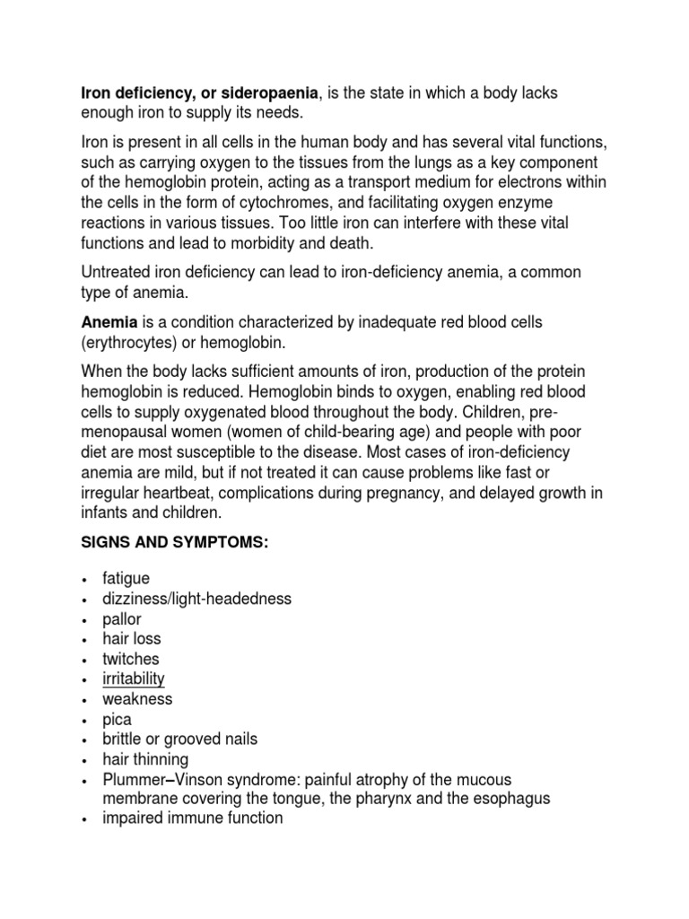 Iron Deficiency | PDF | Medical Specialties | Clinical Medicine