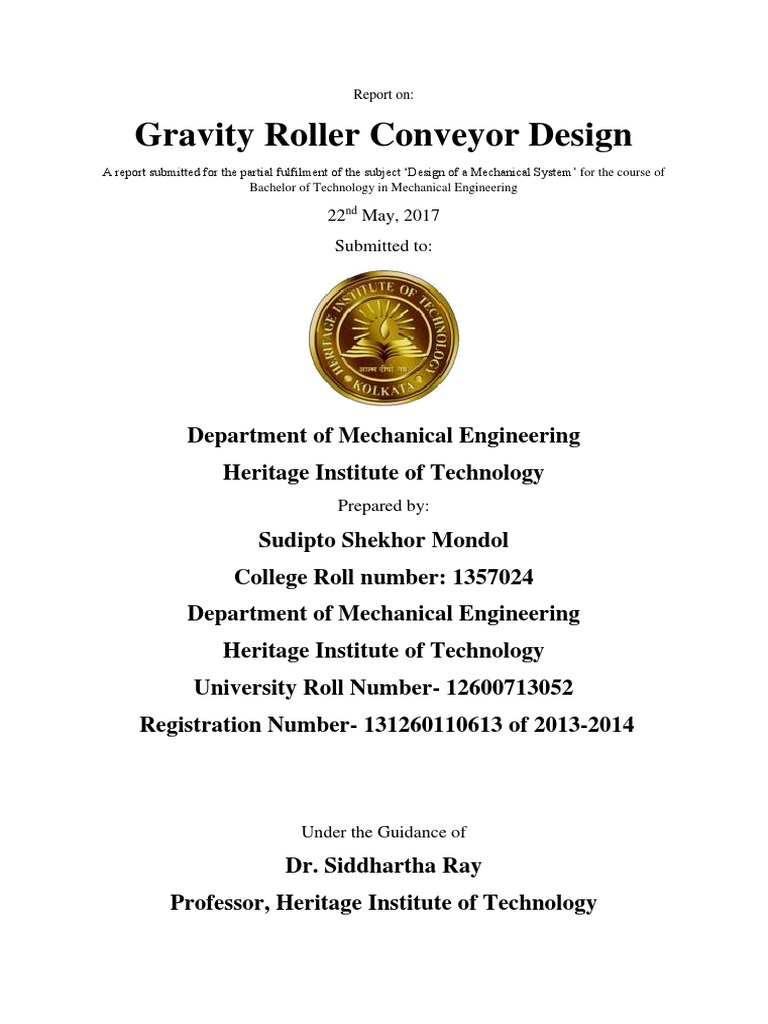 Gravity Roller Conveyor Design PDF | PDF | Rolling (Metalworking ...