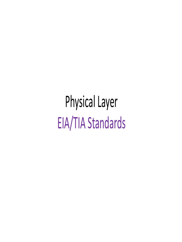 Physical Layer Eia Tia Standards | PDF