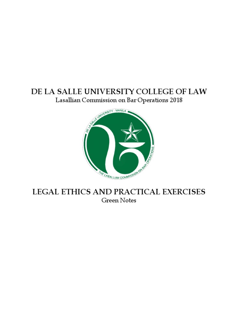 8 - Legal and Judicial Ethics Green Notes 2018 | PDF | Practice Of Law ...