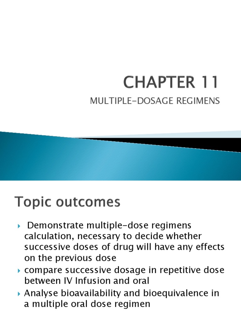 Chapter 11 Multiple Dosage Regimen | PDF | Pharmacokinetics ...
