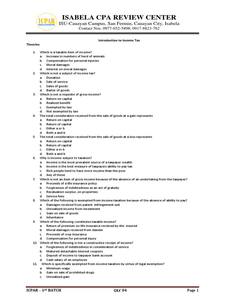 Introduction to Income Tax: An Overview of Taxable and Non-Taxable ...