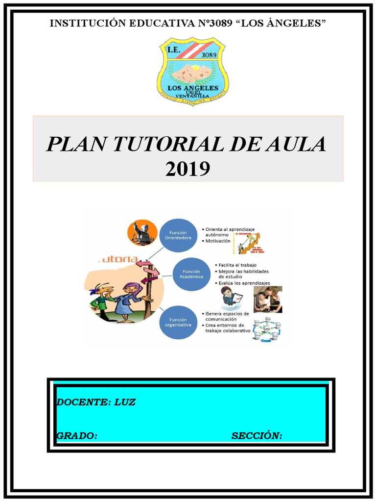 Plan Tutorial Escolar 2019 | PDF | Salón de clases | Evaluación
