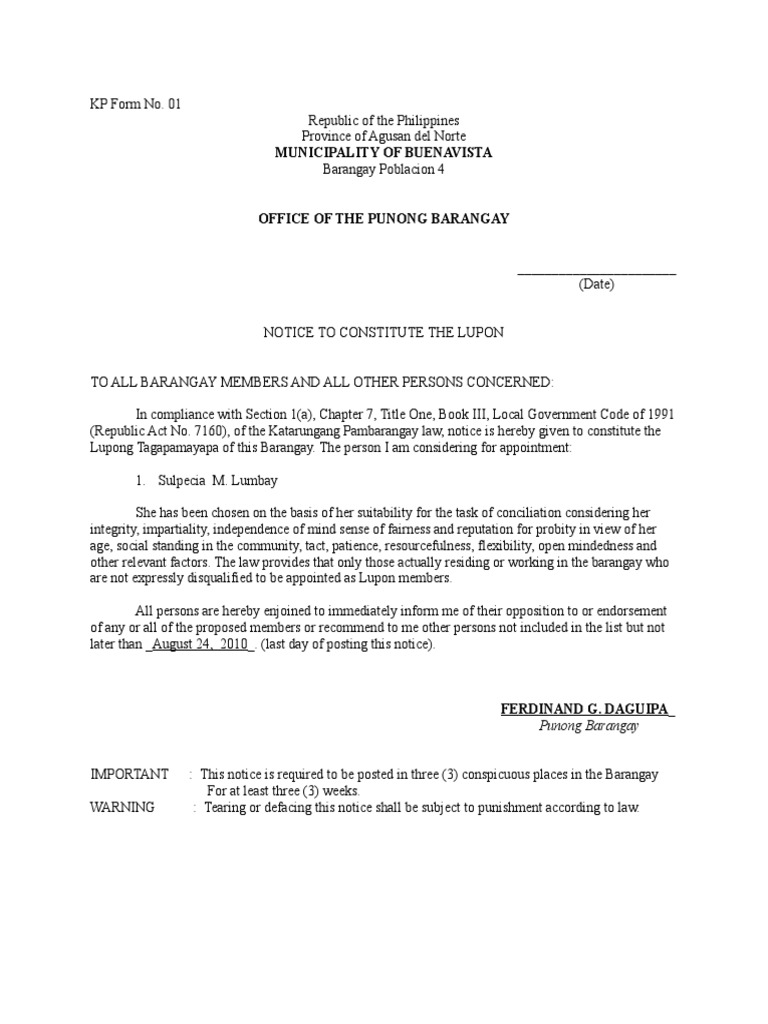 KP Forms | PDF | Oath Of Office | Summons