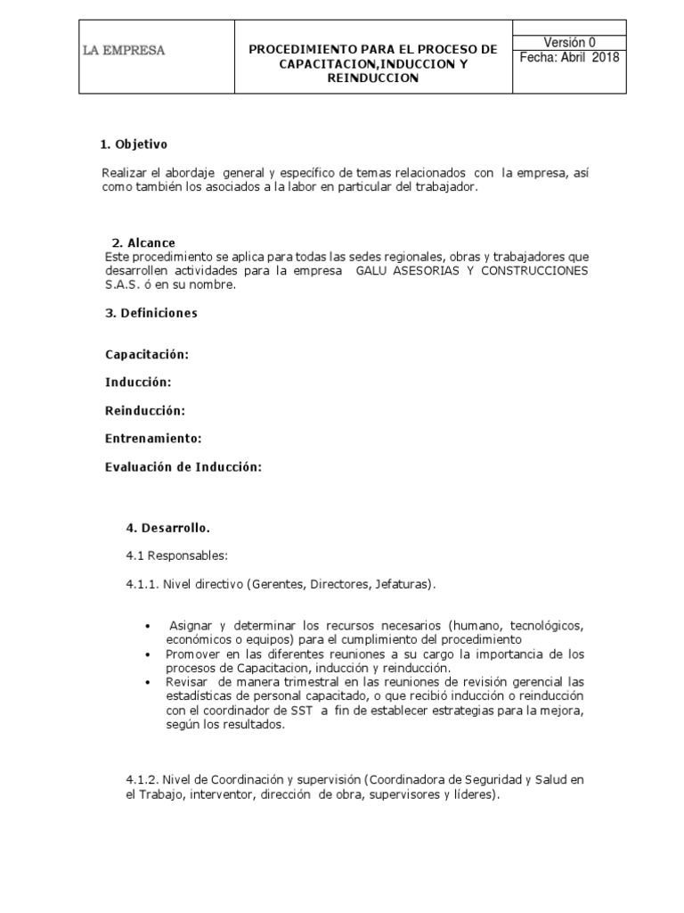 Procedimiento para Induccion | PDF | Razonamiento inductivo | Business