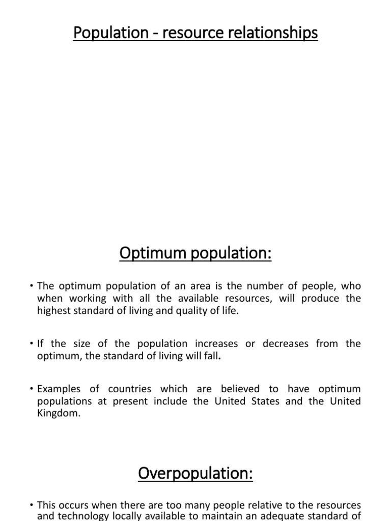 Population Resource Relationships | PDF