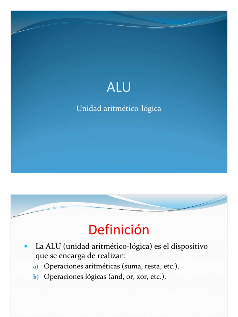 Definición y Funciones de la ALU | PDF | Puerta lógica | Ingeniería ...
