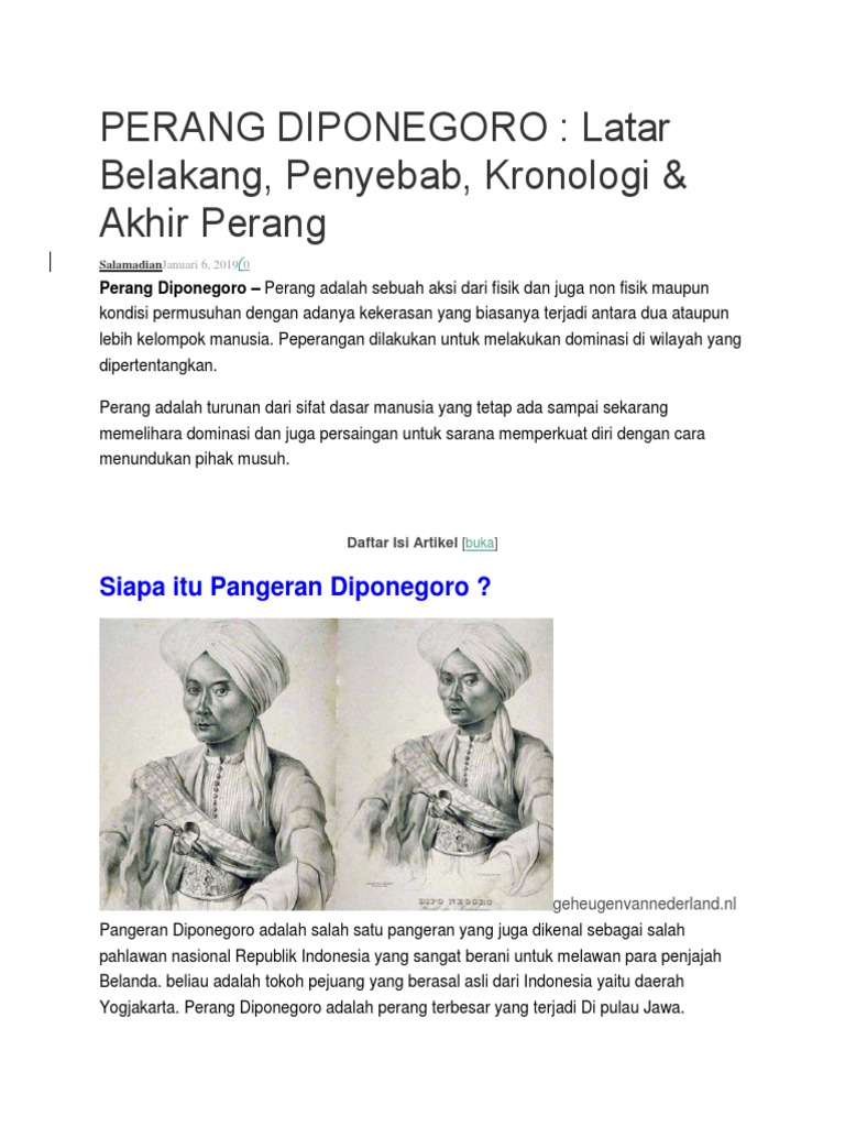 Perang Diponegoro | PDF