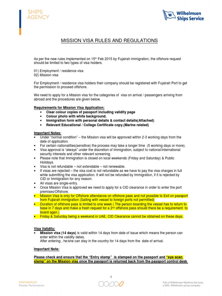 Mission Visa Rules and Regulations | PDF | Travel Visa | Passport