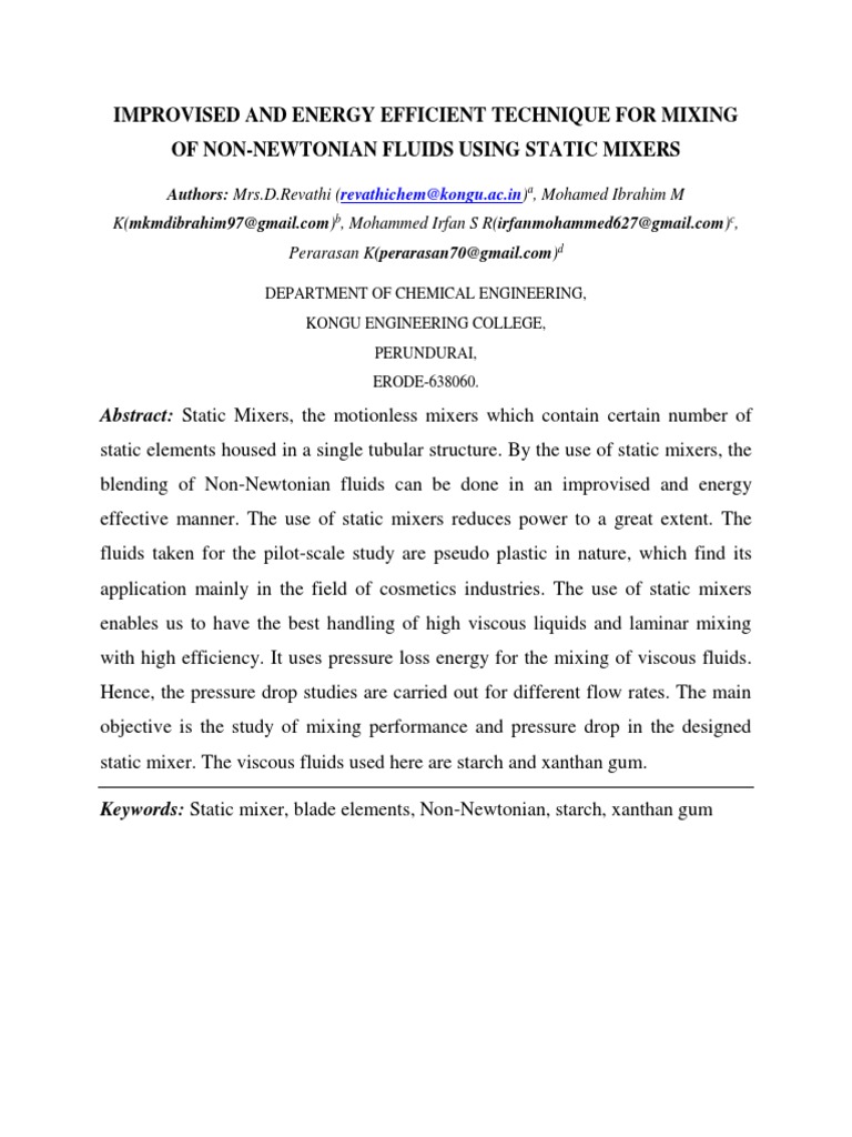 Mixing Non Viscous Liquids | PDF | Fluid Dynamics | Liquids