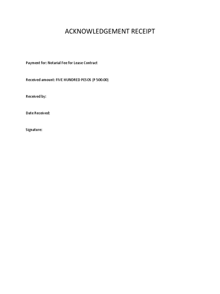 Acknowledgement Receipt 2 | PDF