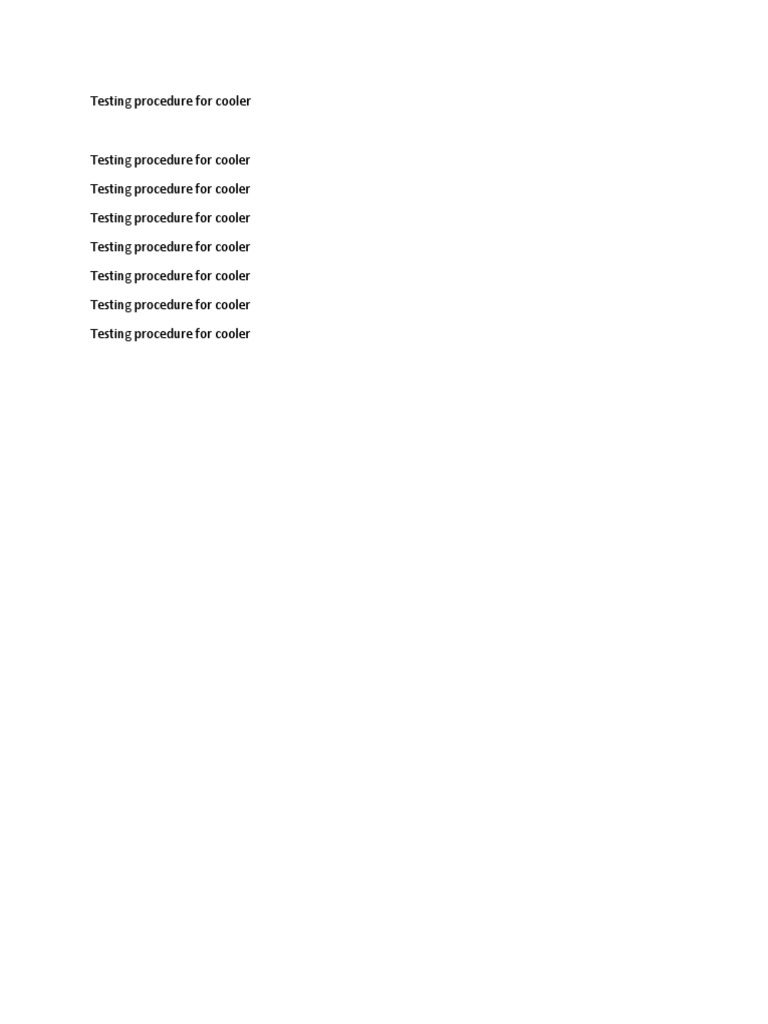 Cooler Testing Procedure Guide | PDF | Science & Mathematics | Computers