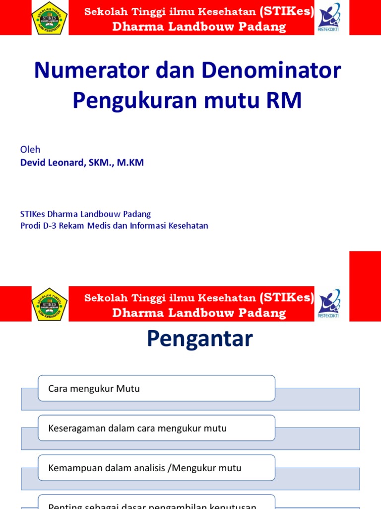 Numerator Dan Denominator Mutu | PDF