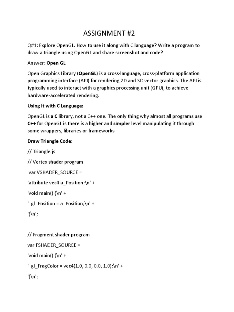 OpenGL - Assignment | PDF | Shader | Computer Libraries