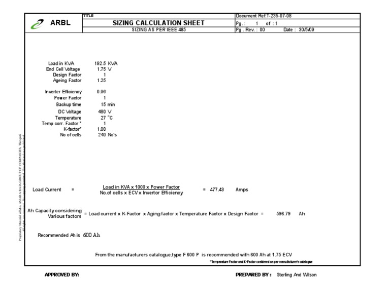 Battery Calculation 2 | PDF | Power Inverter | Energy Technology