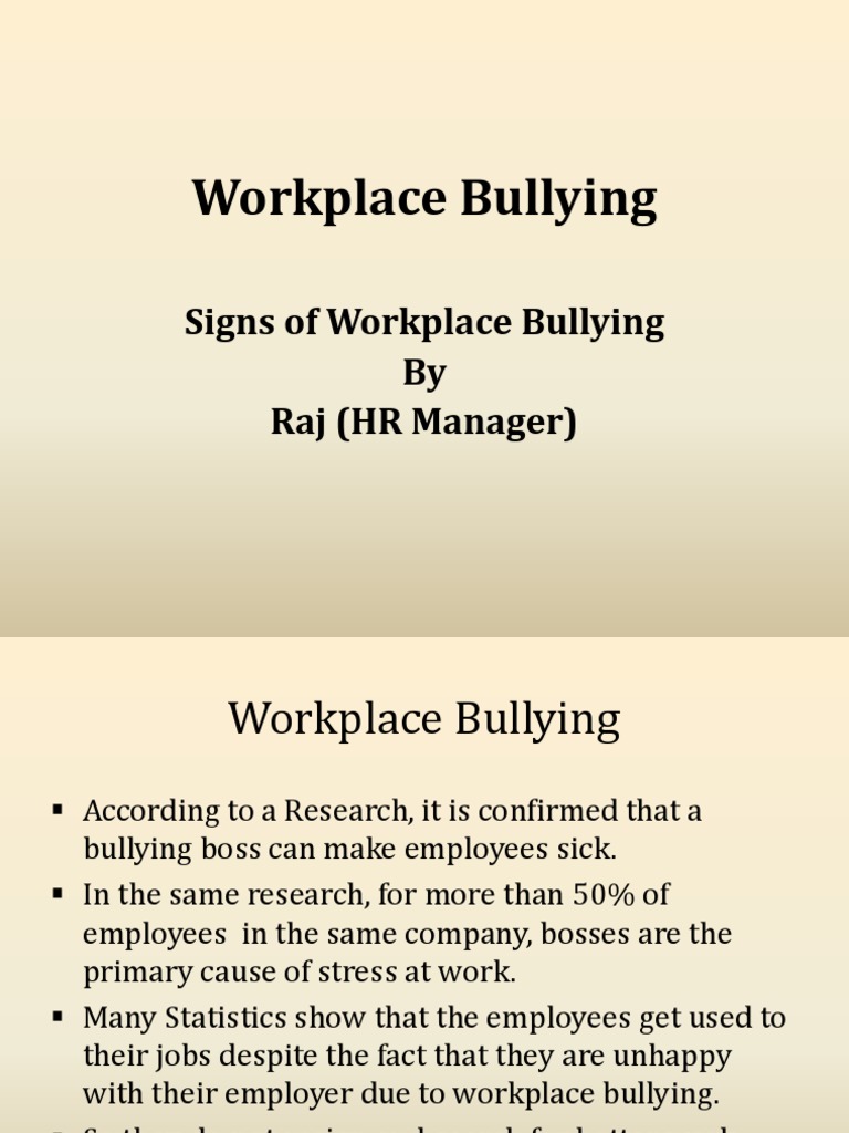Identifying Signs of Workplace Bullying | PDF | Workplace Bullying ...