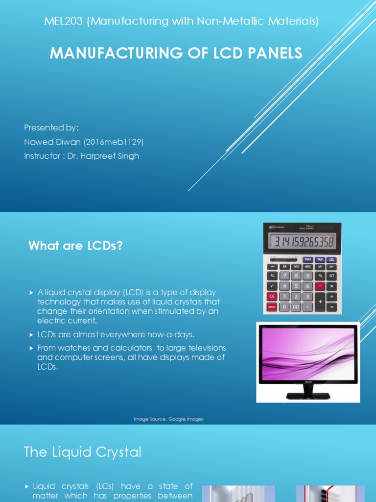 Manufacturing of LCD Panels | PDF | Liquid Crystal | Liquid Crystal Display