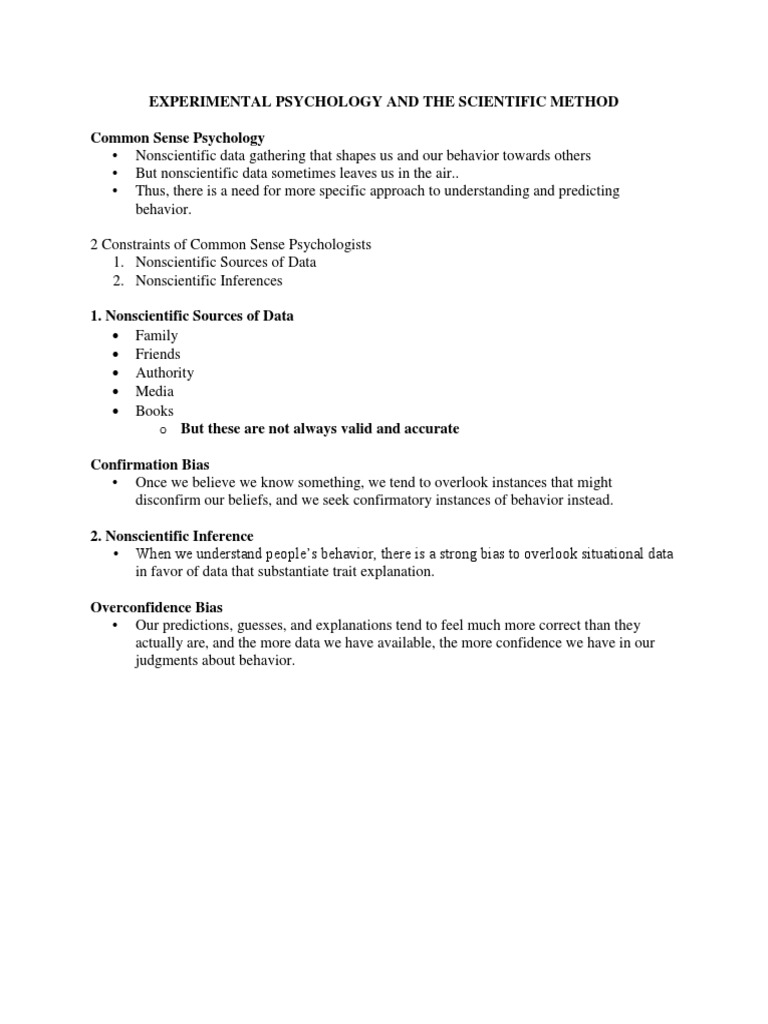 Experimental Psychology Handout | PDF | Experiment | Correlation And Dependence