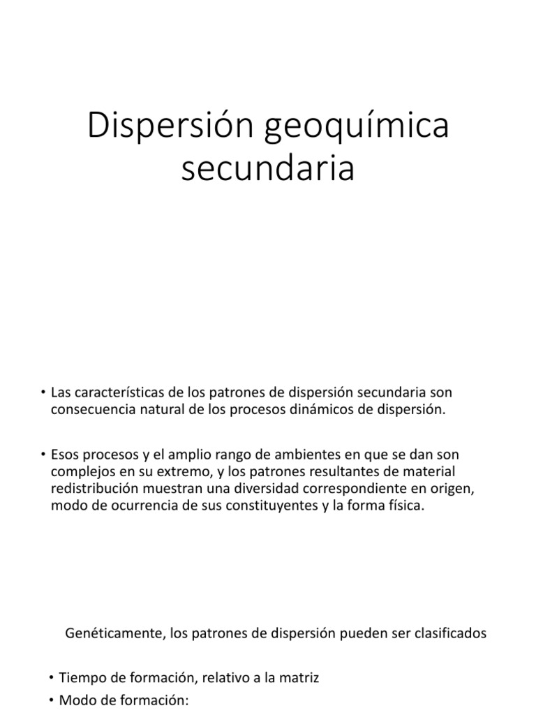 Dispersión Geoquímica | PDF | Roca clástica | Agua subterránea