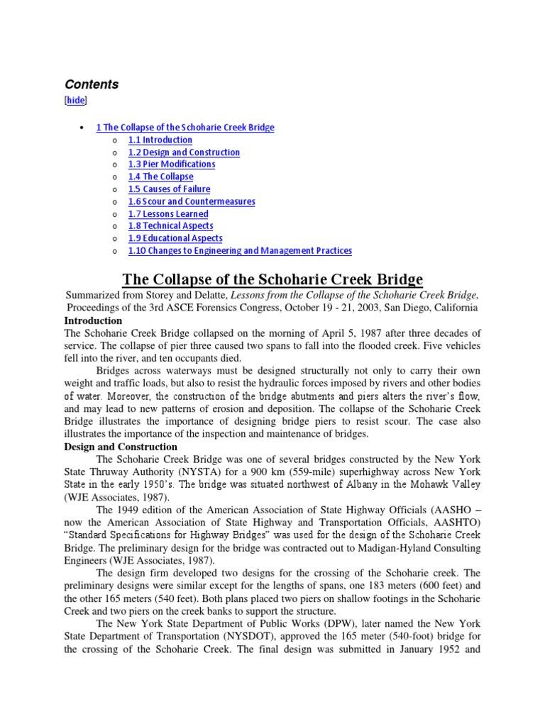 Schoharie Creek Bridge Collapse Analysis | PDF | Civil Engineering | Nature