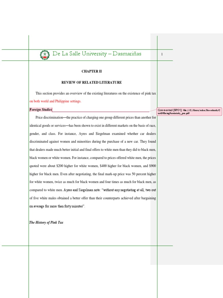 RRL - To Be Paraphrased | PDF | Gender Pay Gap | Clothing