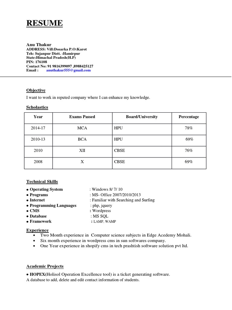 Anu Resume Company | PDF | Computing | Software