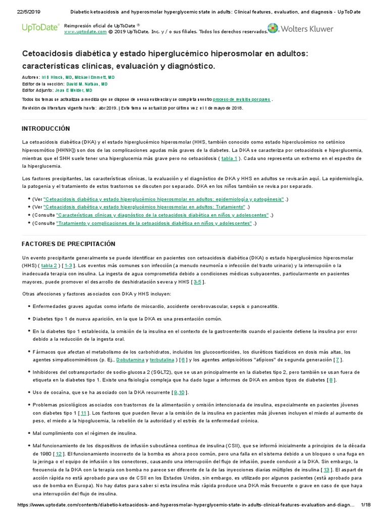Diabetic Ketoacidosis and Hyperosmolar Hyperglycemic State in Adults ...