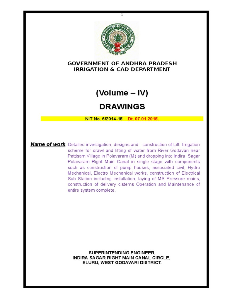 (Volume - IV) Drawings: Government of Andhra Pradesh Irrigation & Cad ...