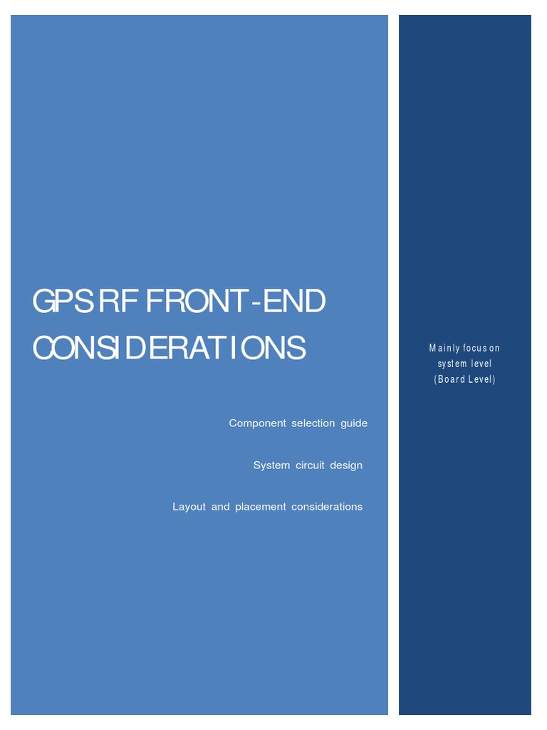 Gps RF Front-End Considerations: Component Selection Guide | Download ...