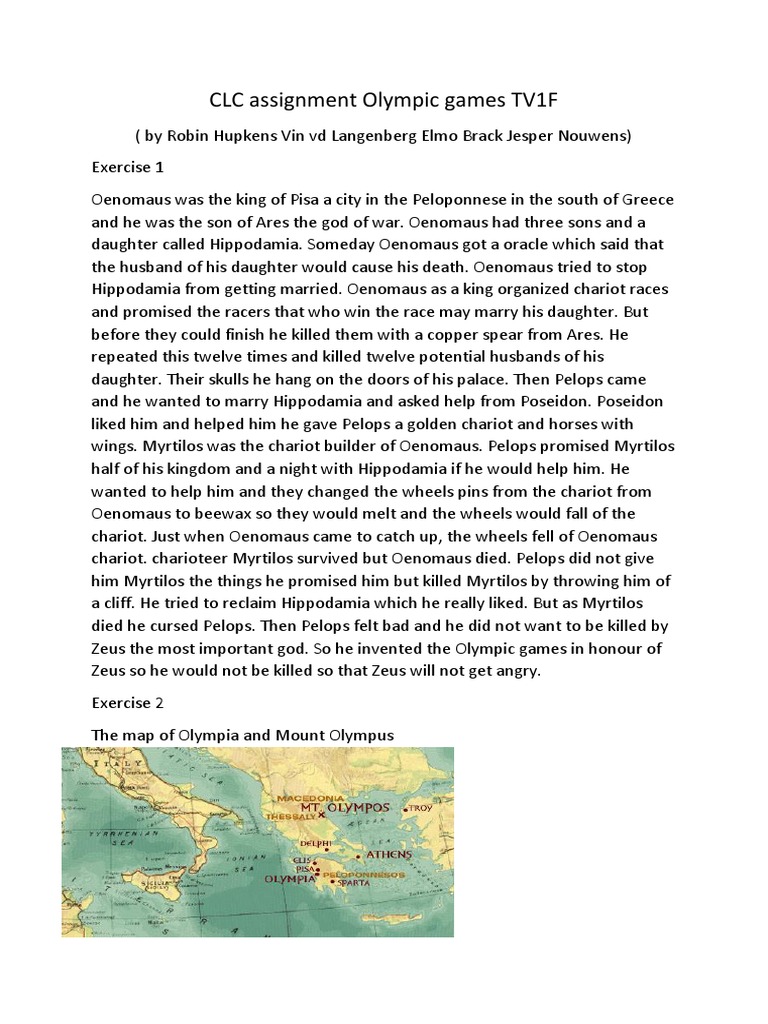 CLC Assignment Olympic Games TV1F | PDF | Ancient Greek Religion ...