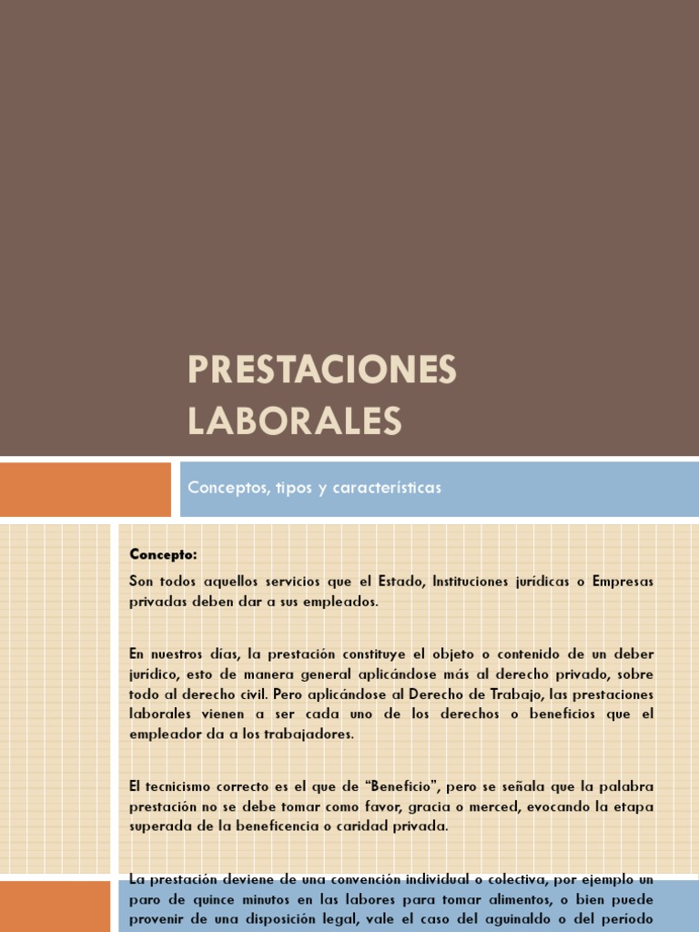 Prestaciones Laborales | PDF | Beneficio (economía) | Derecho laboral