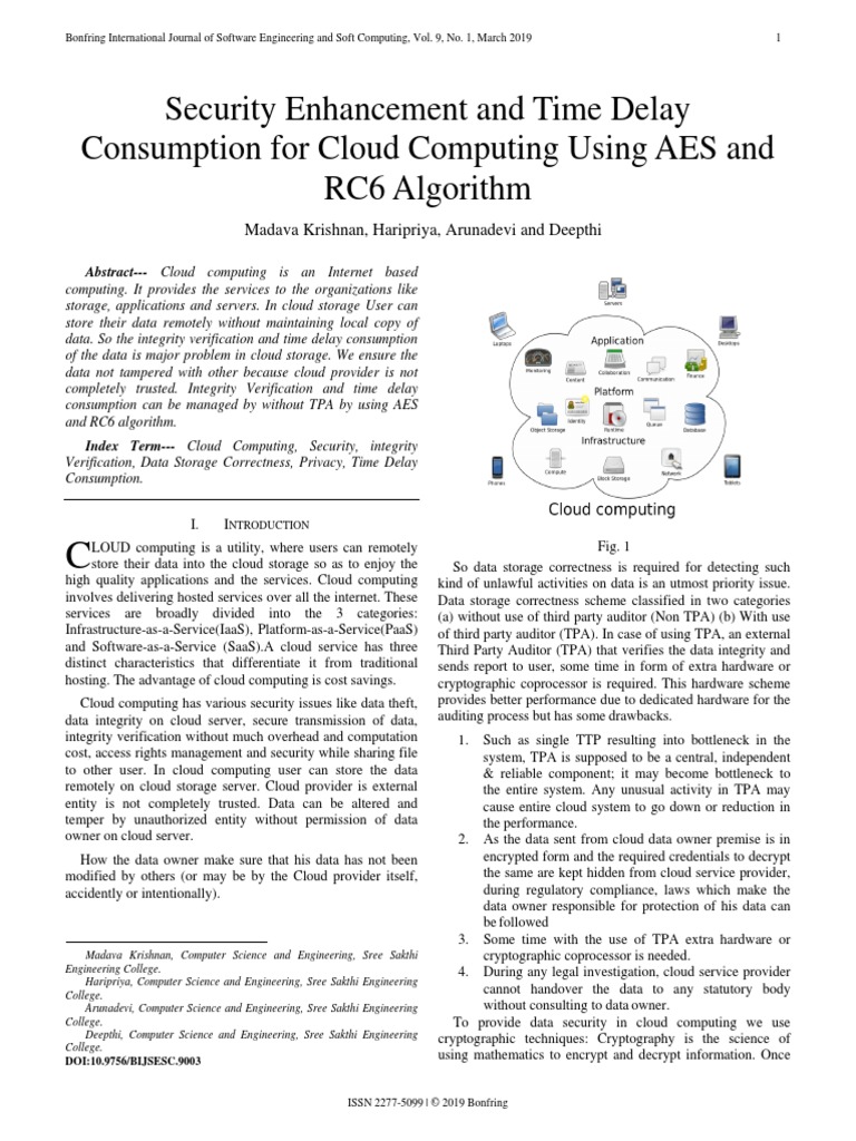 Security Enhancement and Time Delay Consumption For Cloud Computing ...