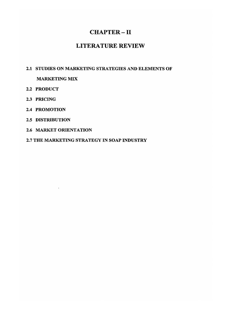 Chapter-Ii Literature Review | PDF | Strategic Management | Marketing ...