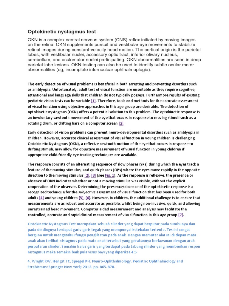 Optokinetic Nystagmus Test | PDF | Visual System | Visual Perception