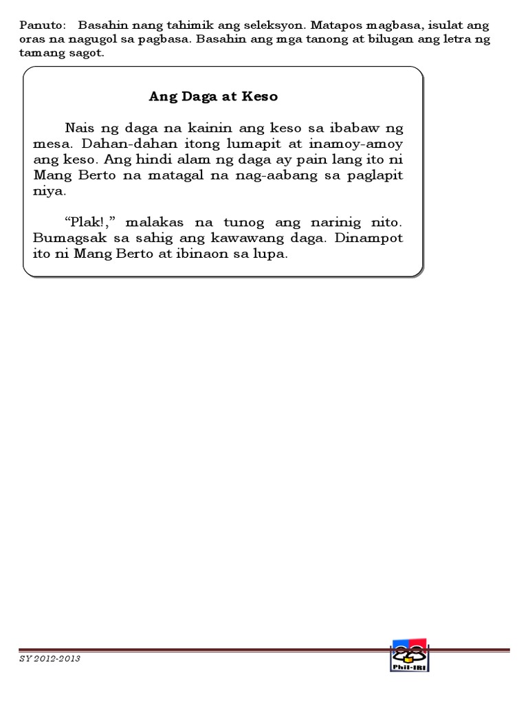 Ang Daga at Keso | PDF